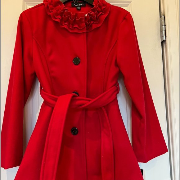 Amy Byer | Jackets & Coats | Red Ruffled Collar Jacket With Removable ...
